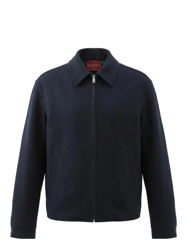 Gucci Jacquard Zipper Jacket - Dark Blue