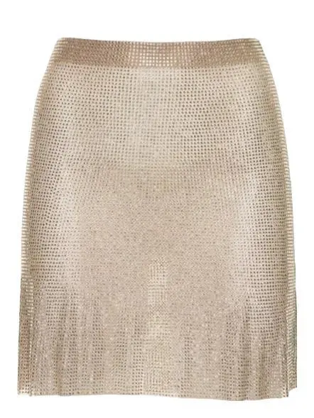 Giuseppe Di Morabito Embellished Net Mini Skirt - Nude