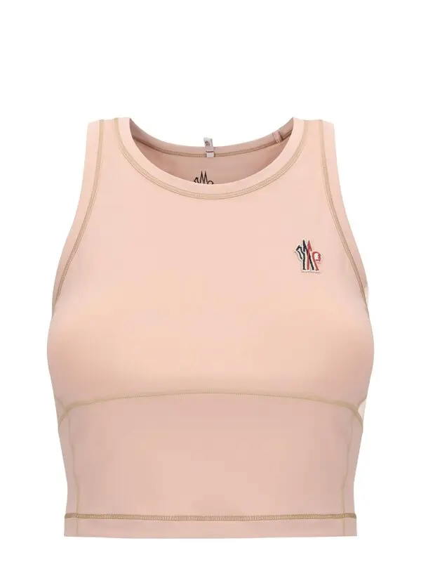 Moncler Logo Patch Cropped Top - Pink
