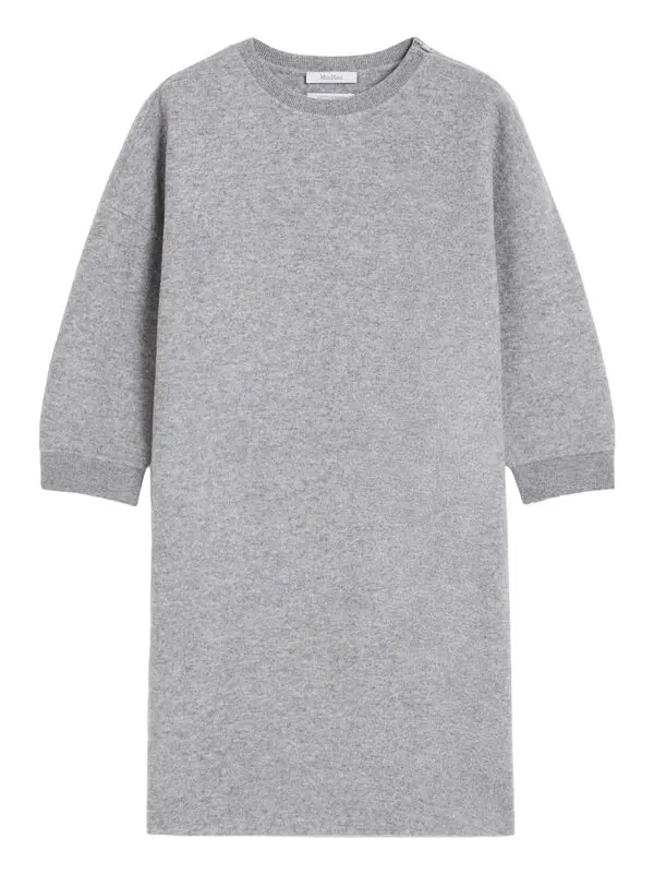Max Mara Crewneck Dress With Zipper Detail - Gray