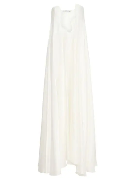 Christopher Esber Salacia Textured Silk Strapless Gown - White