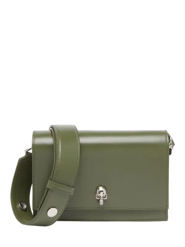 Alexander McQueen Small Skull Leather Shoulder Bag - Green