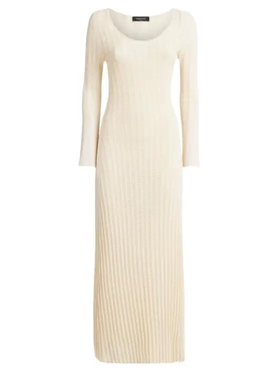 Fabiana Filippi Ribbed Maxi Dress With Strapless Slip - Nude