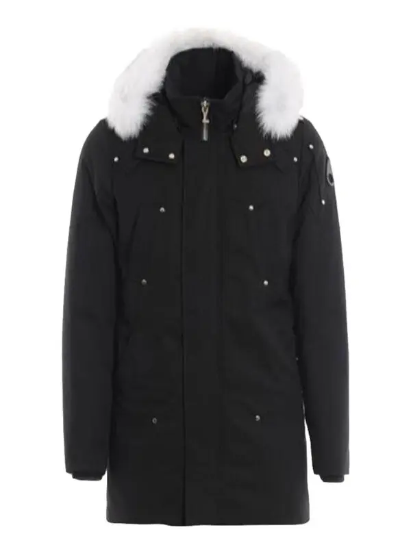 Moose Knuckles Down Parka With Fur-trimmed Hood - Black