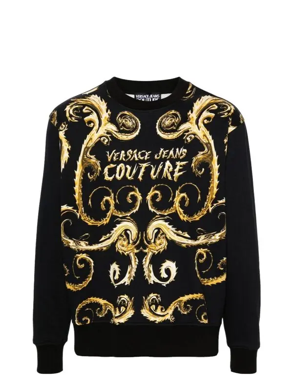 Versace Graphic Cotton Sweatshirt - Black