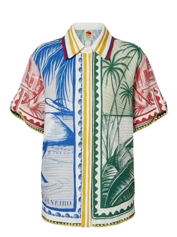 Farm Rio Short-sleeved Printed Shirt - Multicolor