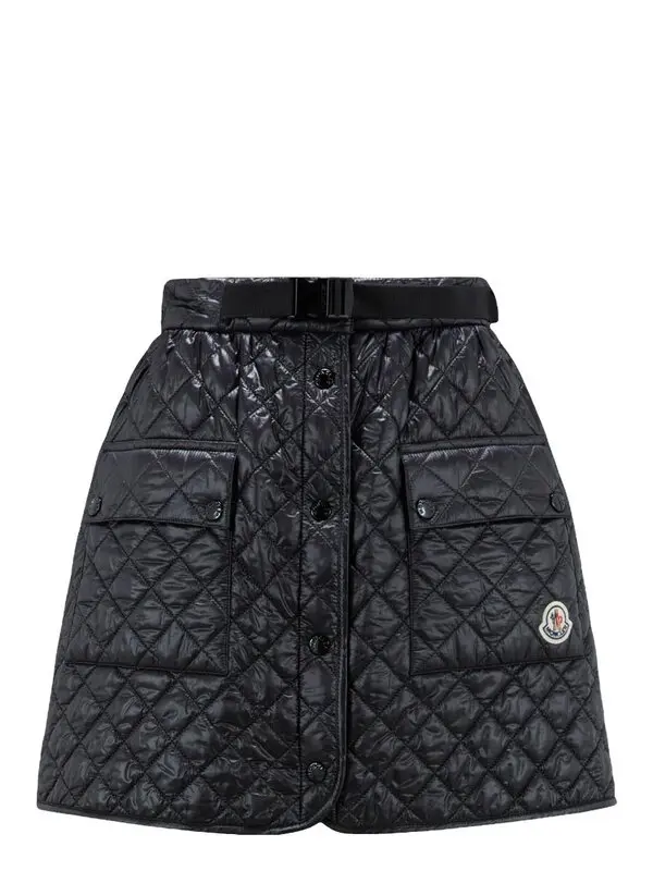 Moncler Quilted Belted Mini Skirt - Black