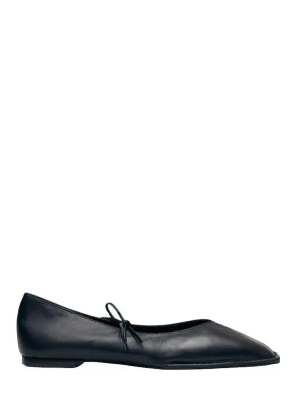ALOHAS Square-toe Ballet Flats With Self-tie Bows - Black