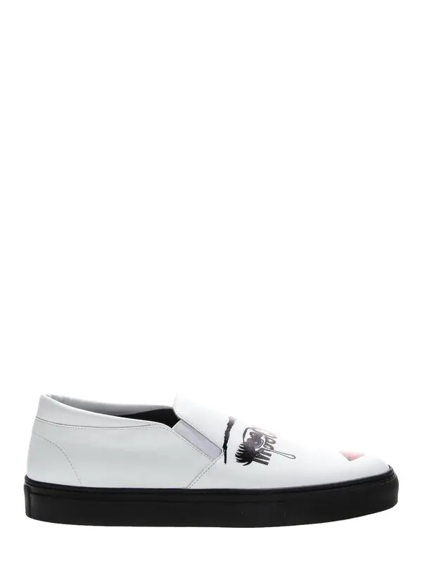 Moschino Portrait Print Slip-on Sneakers - White