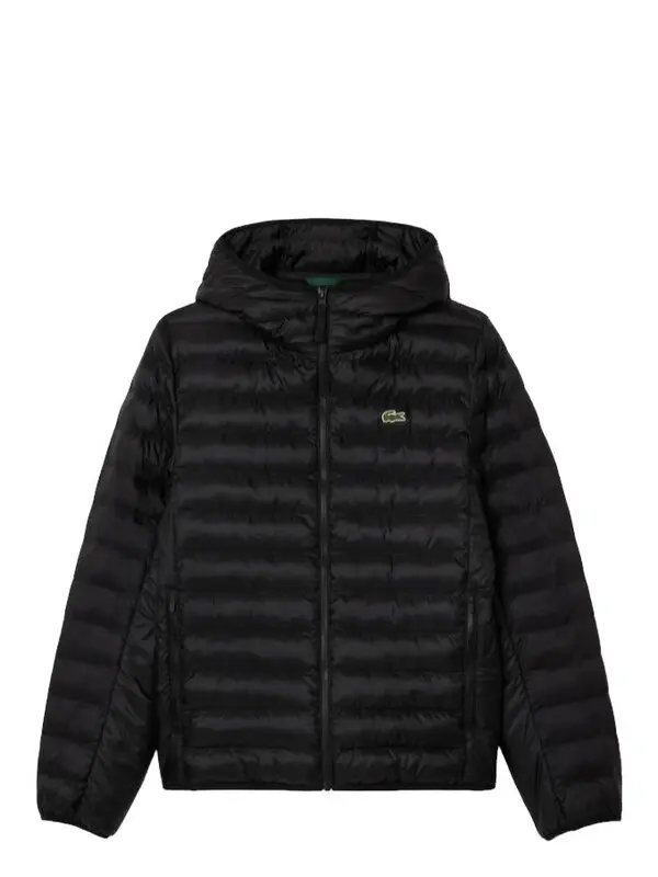 Lacoste Water-repellent Padded Hooded Jacket - Black