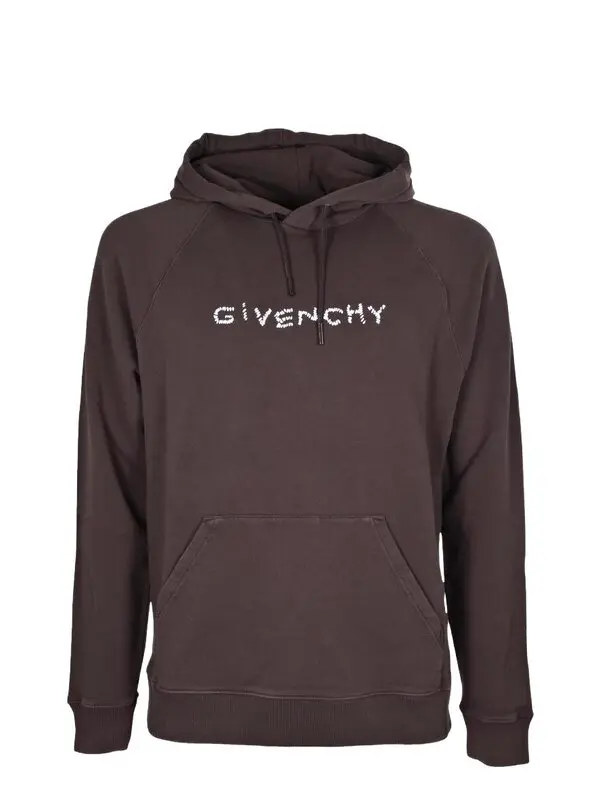 Givenchy Embroidered Logo Hoodie - Charcoal