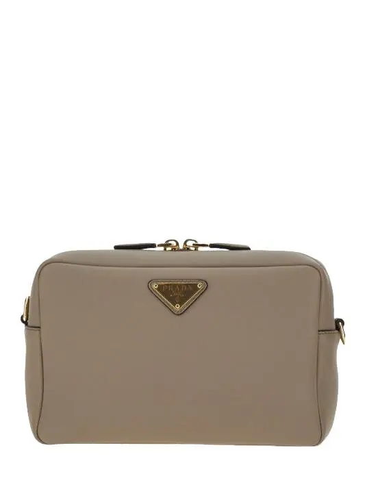 Prada Logo Shoulder Bag - Gray