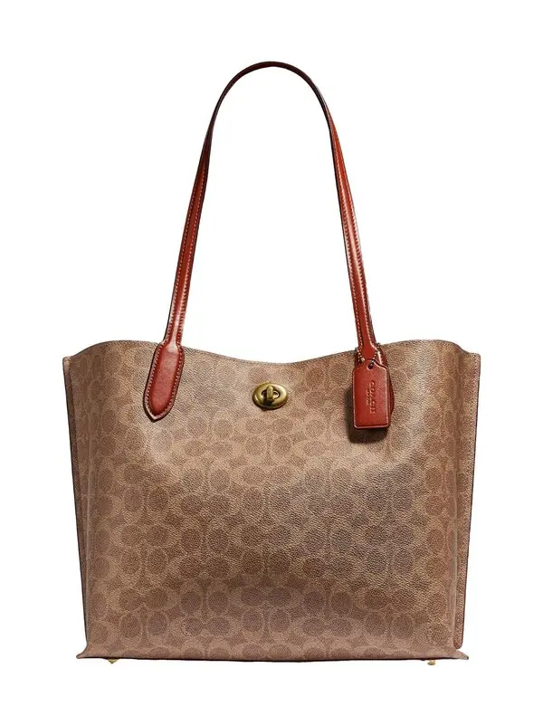 COACH Logo Pattern Shoulder Bag - Tan Rust
