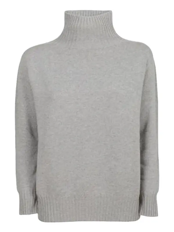 Max Mara Ribbed Turtleneck Pullover - Gray