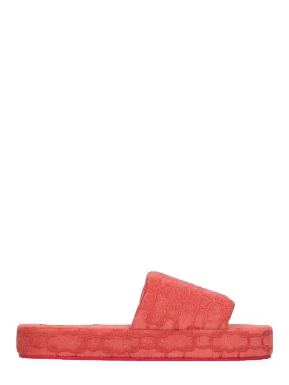 Agnona Stretch Cotton Terry Slippers - Red