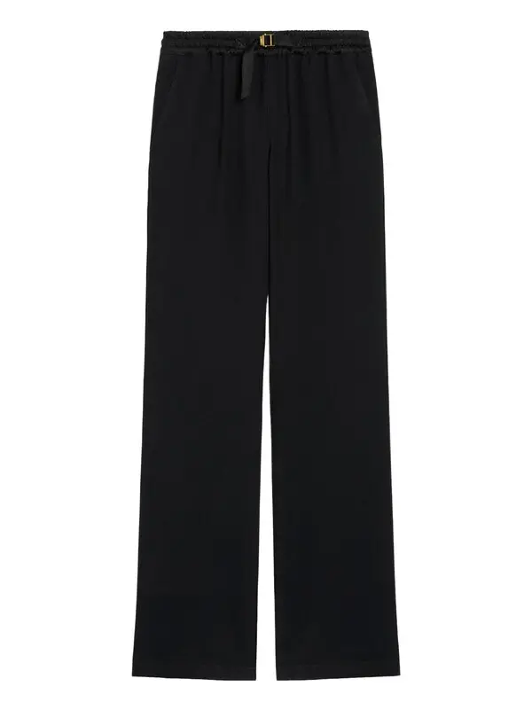 Ami Flare Fit Elasticated Trousers - Black