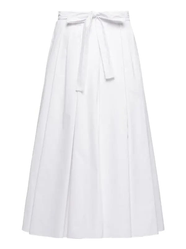 Prada Girded Waist Pleated Skirt - White