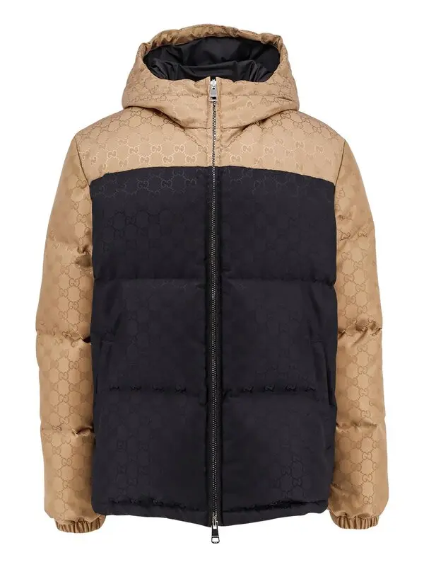 Gucci Two-toned Padded Down Jacket - Black