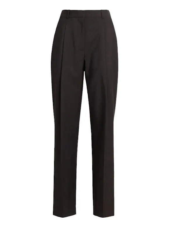 THE ROW Mikkela Wool Blend Tailored Trousers - Black