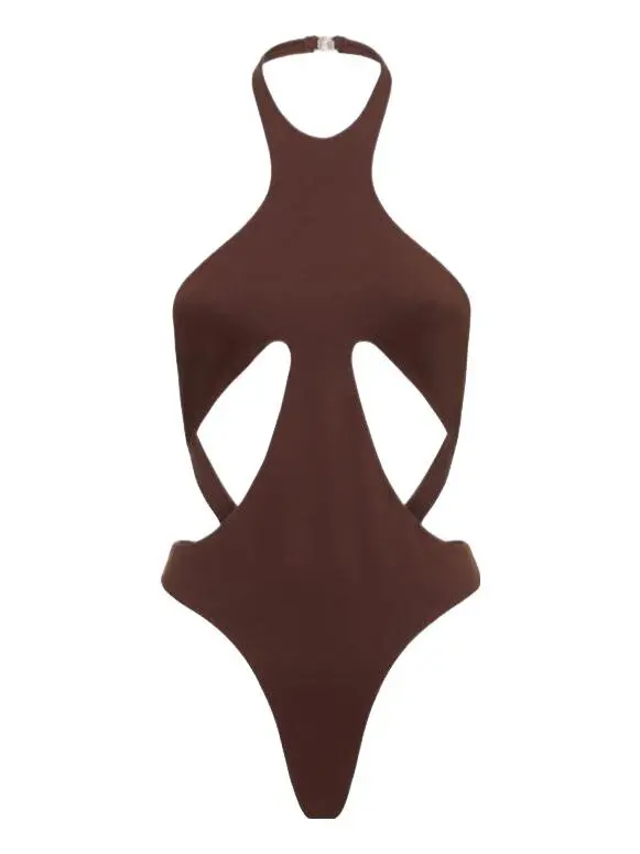 MUGLER Lycra Cut-out One-piece Swimsuit - Red
