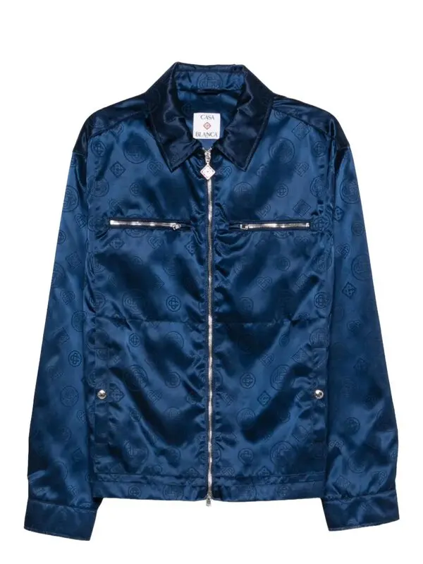 Casablanca Allover Pattern Zip Jacket - Blue