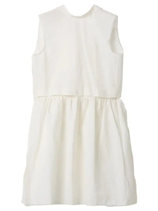 Miu Miu Logo Patch Sleeveless Dress - White