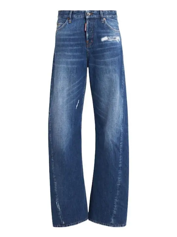 Dsquared2 Loose Twist Wide Leg Denim Jeans - Blue