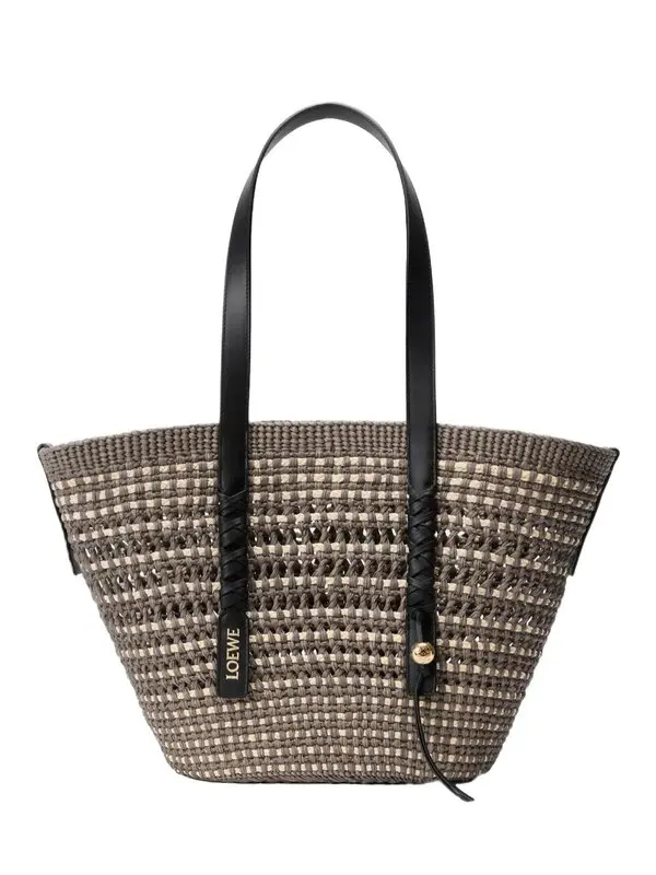 Loewe Braided Medium Woven Handbag - Green