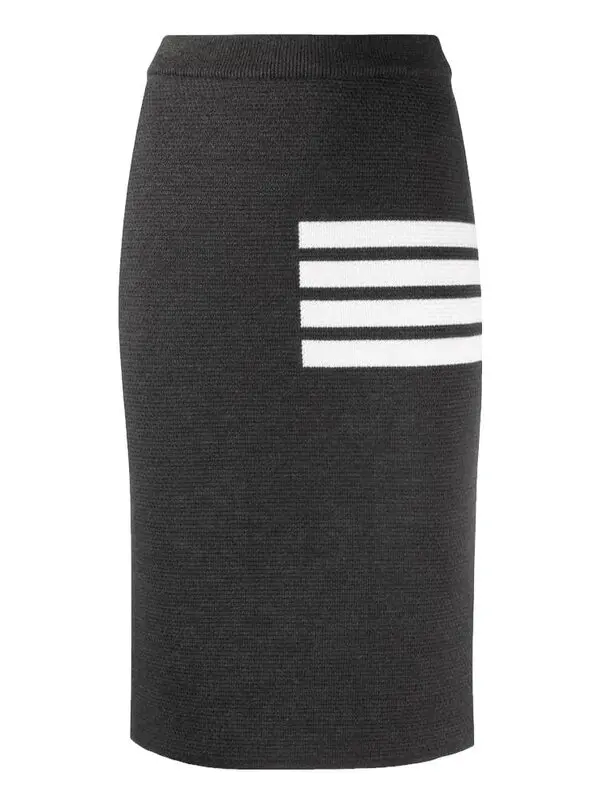 Thom Browne 4-bar Fitted Knit Skirt - Dark Gray