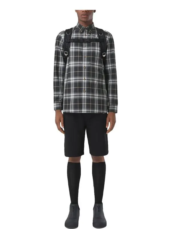 Burberry Button-down Checked Shirt - Black
