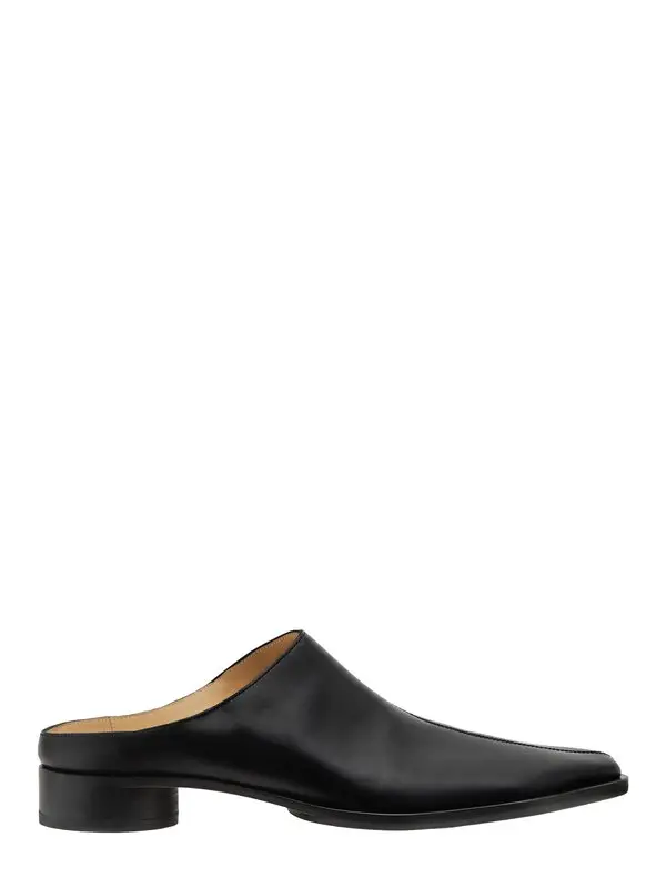 MAISON MARGIELA Square Toe Leather Mules - Black