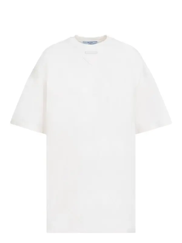 Prada Triangle Patch Crewneck T-shirt - Neutral Color