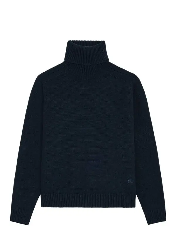 Celine Seamless Cashmere Turtleneck Sweater - Navy