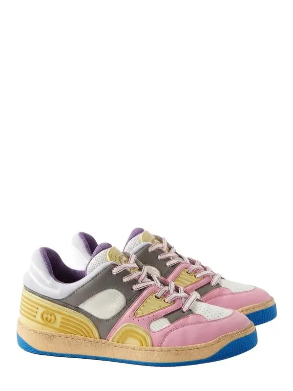 Gucci Panelled Leather Sneakers - Multicolor