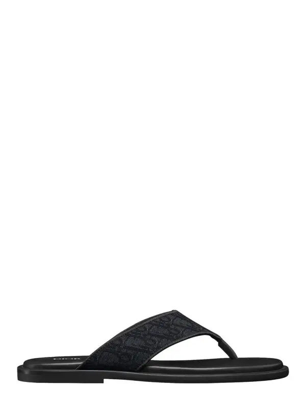 Dior Logo Jacquard Slip-on Sandals - Black