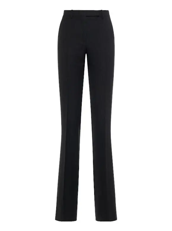 TOM FORD Virgin Wool Blend Twill Straight Leg Pants - Black