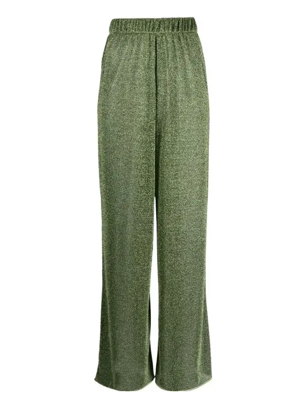 Oseree Lurex-detail High-waisted Trousers - Green