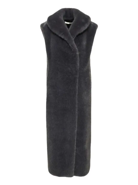 Philosophy Di Lorenzo Serafini Faux Fur Long Vest - Black