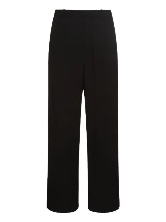 Balmain Loose-fitting Crepe Casual Pants - Black