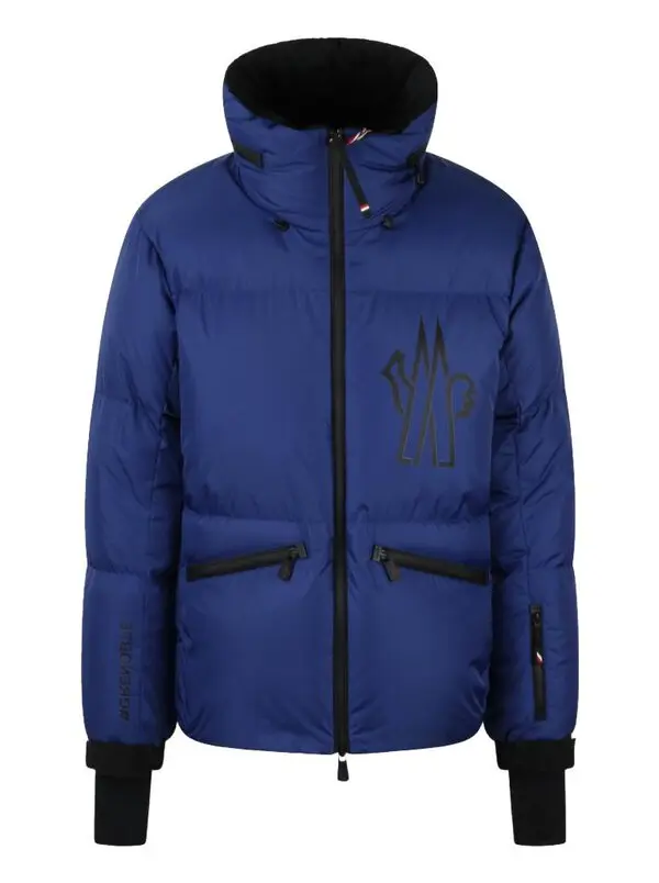 Moncler Logo Printed Padded Jacket - Blue