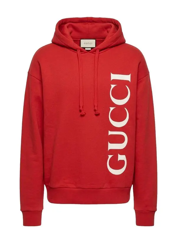 Gucci Logo Print Hoodie - Red