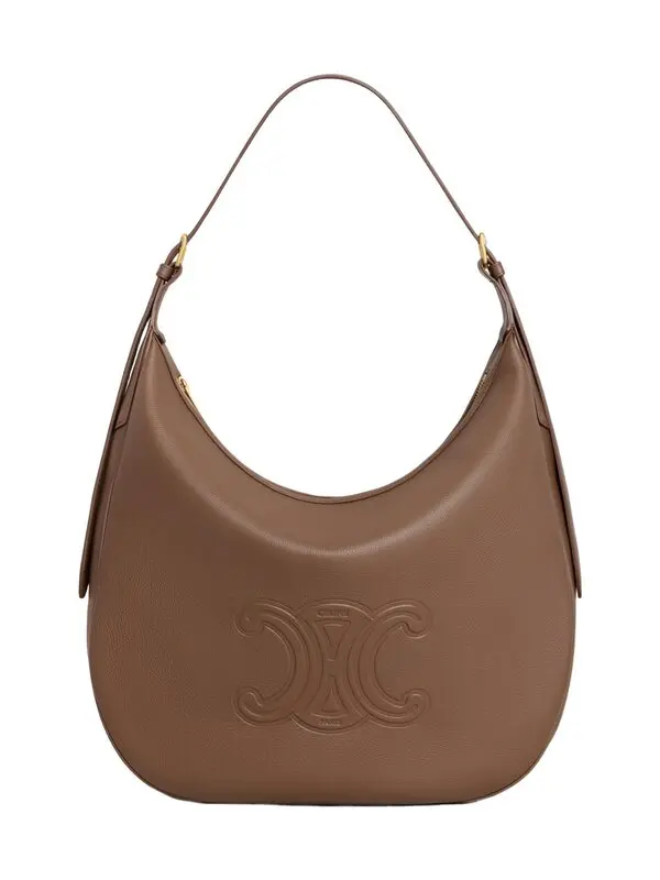 Celine Large Heloise Triomphe Bag In Supple Calfskin - Glazed Brown