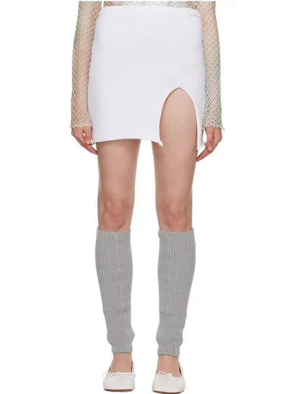 OPEN YY Slit Mini Skirt - White