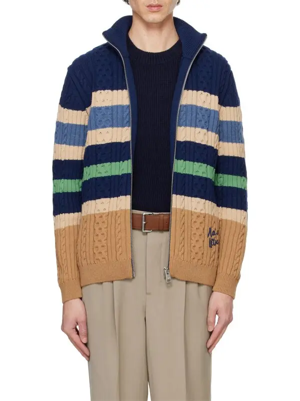 Maison Kitsuné Striped Zipped Jumper - Multi-color
