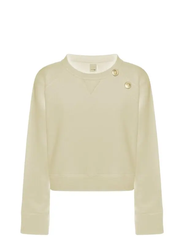 Pinko Button Detailed Crewneck Sweatshirt - Nude