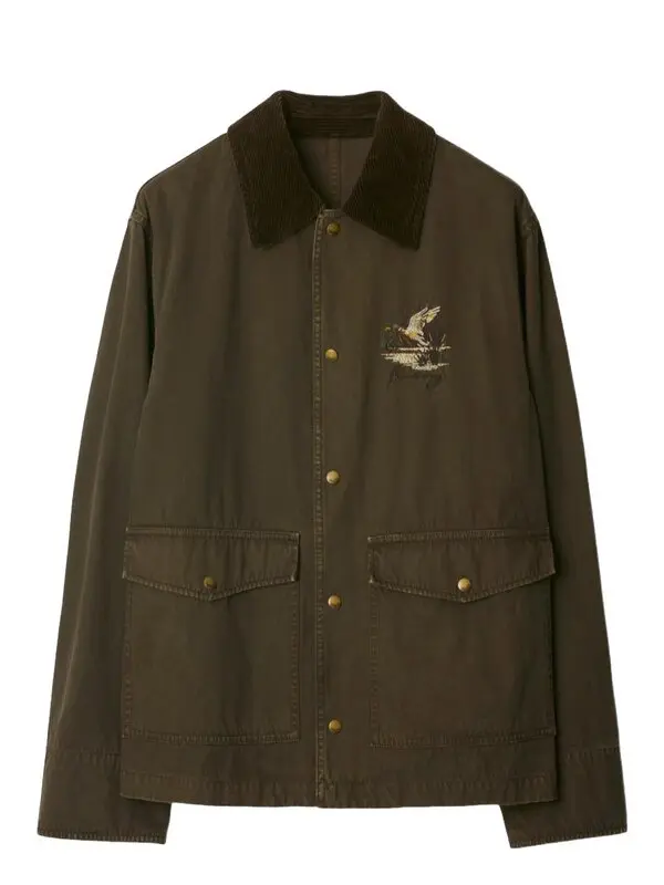 Burberry Logo Embroidered Field Jacket - Juniper