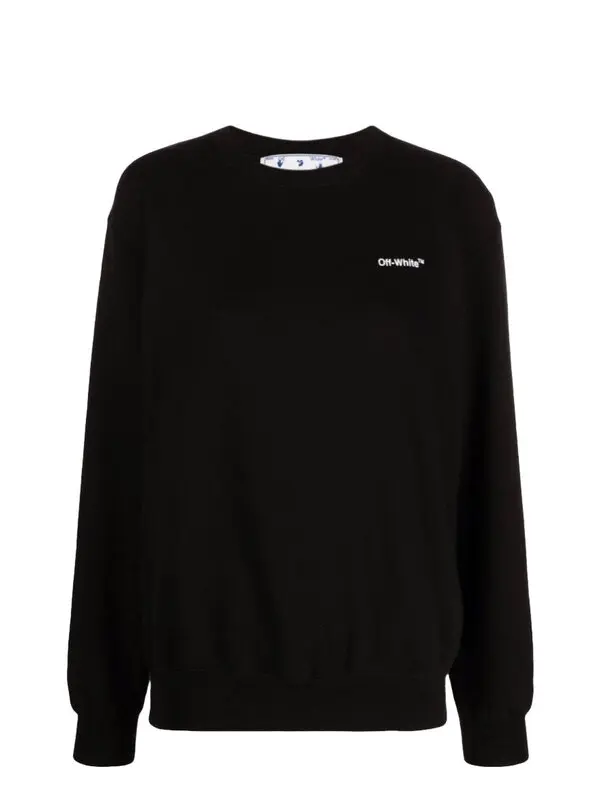 Off-White Diag Print Crewneck Sweatshirt - Black