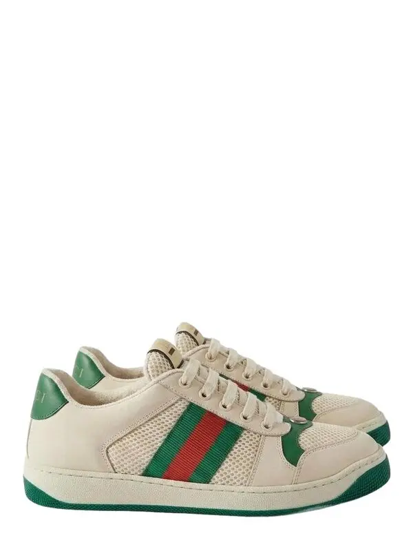 Gucci Screener Sneakers With Web Detail - White