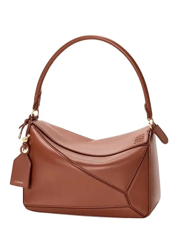 Loewe Medium Puzzle Bag In Nappa Lambskin - Walnut