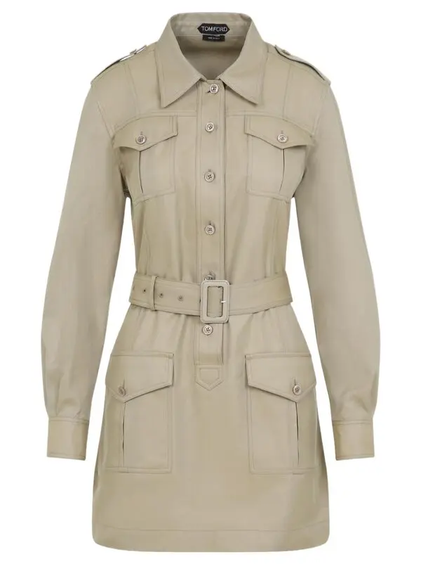 TOM FORD Safari Long-sleeved Mini Dress - Pale Sage